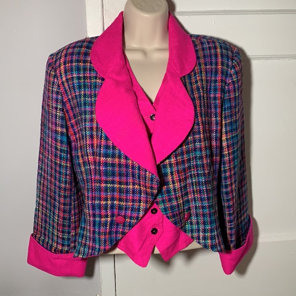 idk brand | Jackets & Coats | Vintage Blazer Vest Costume Bright Pink ...